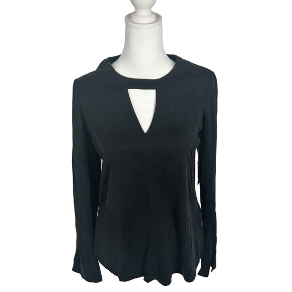 ecru | Tops | New Ecru Top Blouse Shirt Black Stretch Long Sleeve Small ...